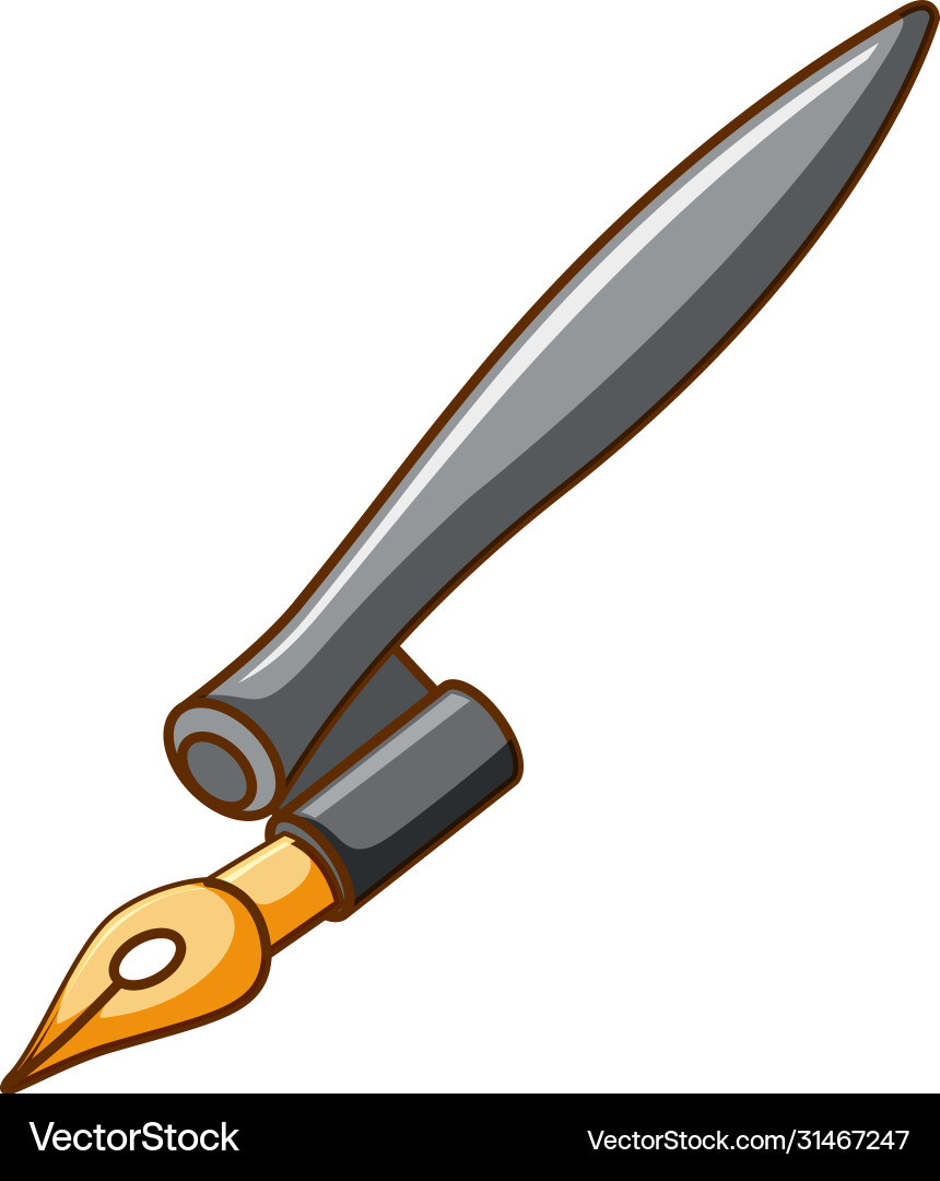 Fountain pen on white background Royalty Free Vector Image