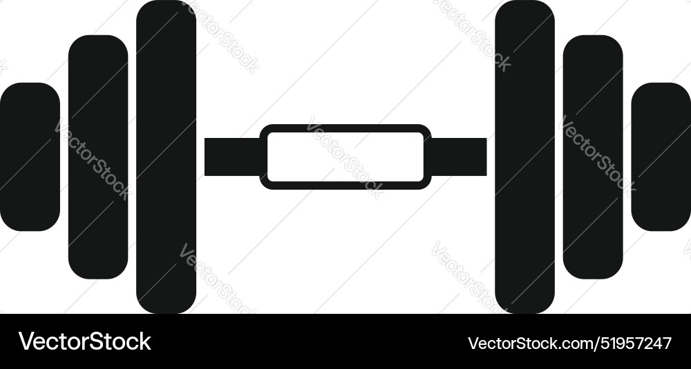 Heavy black dumbbell representing bodybuilding Vector Image