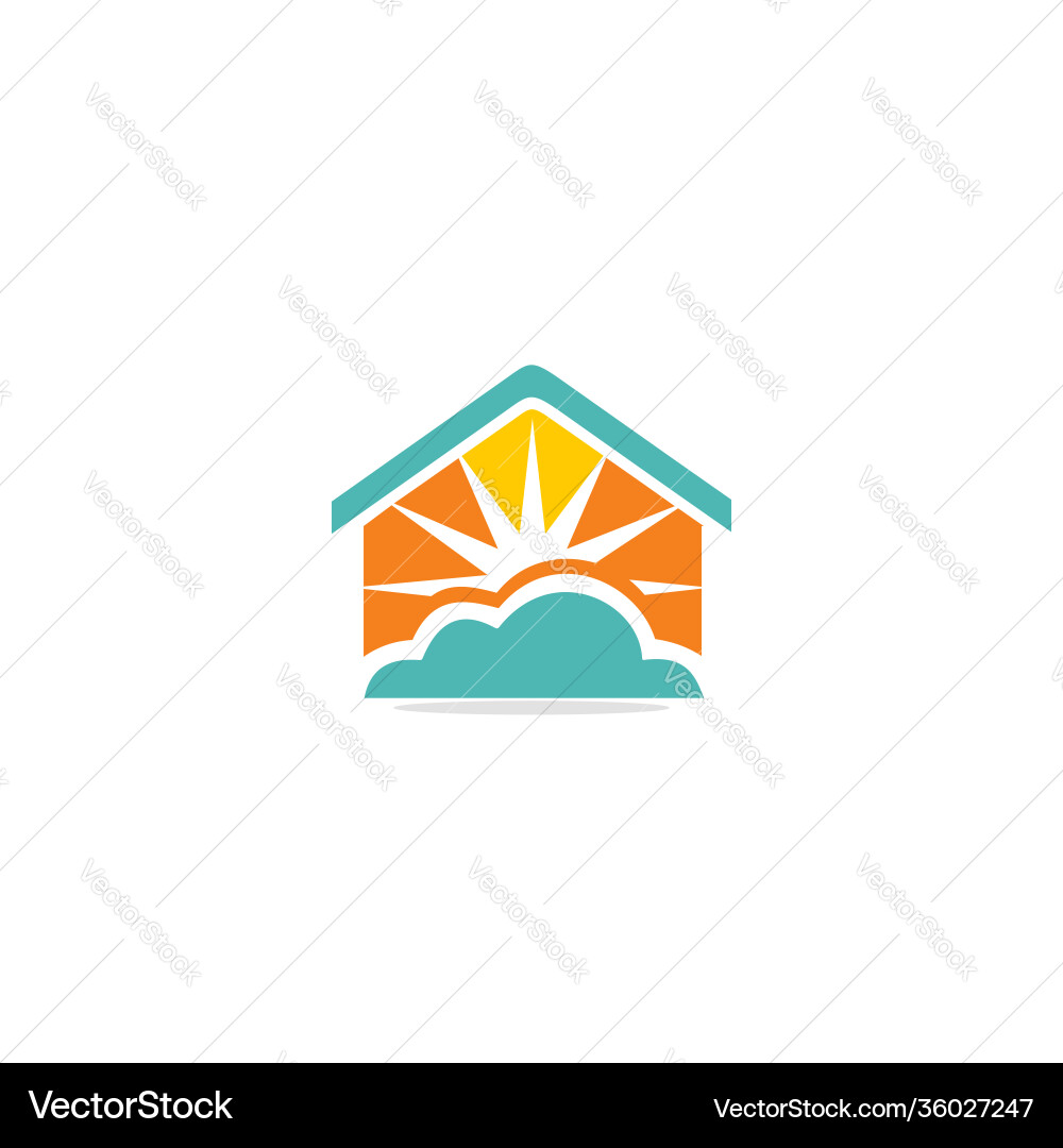 Home realty sun shine cloud logo Royalty Free Vector Image