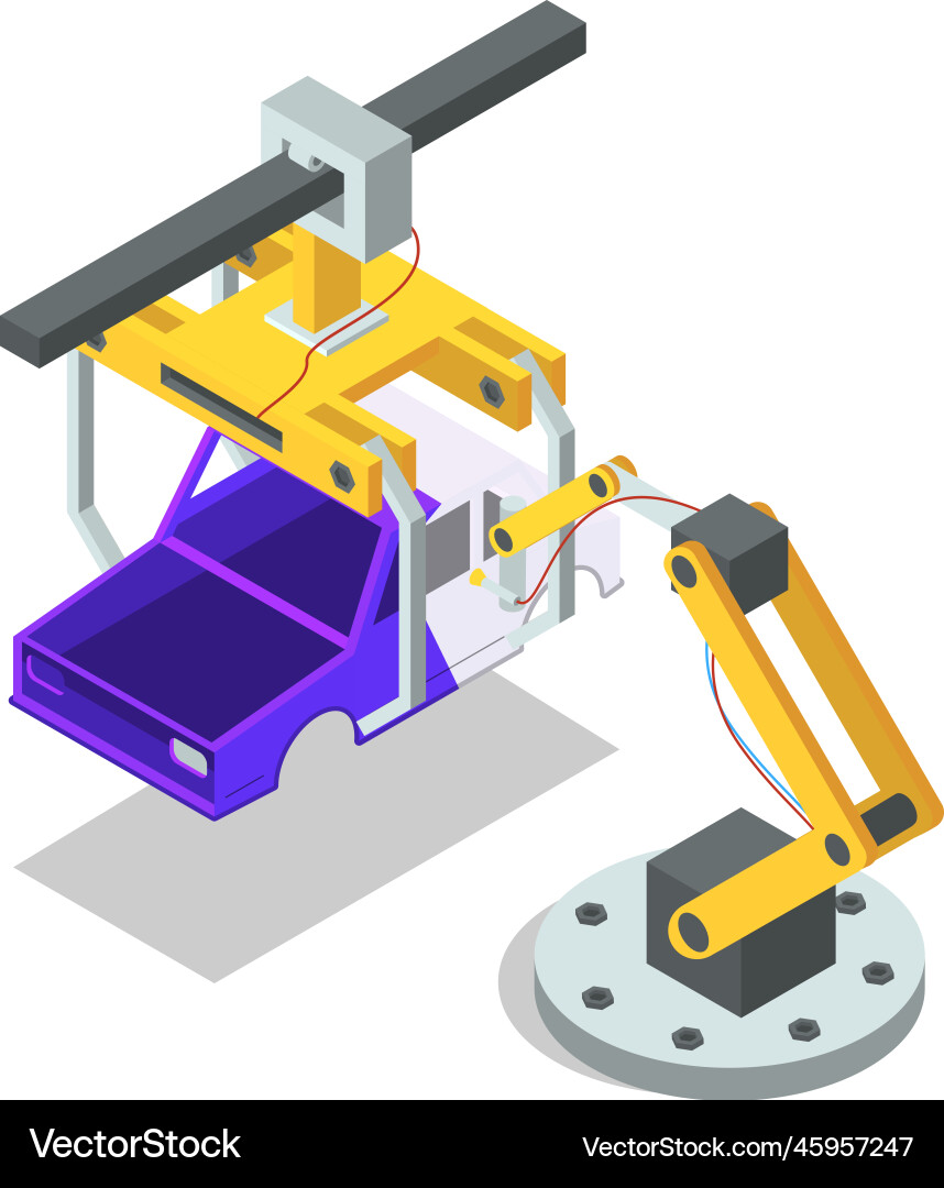 Industrial car production automatic technology Vector Image