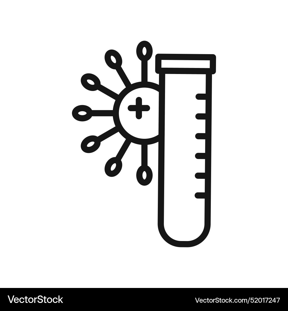 Pcr test icon black line art Royalty Free Vector Image
