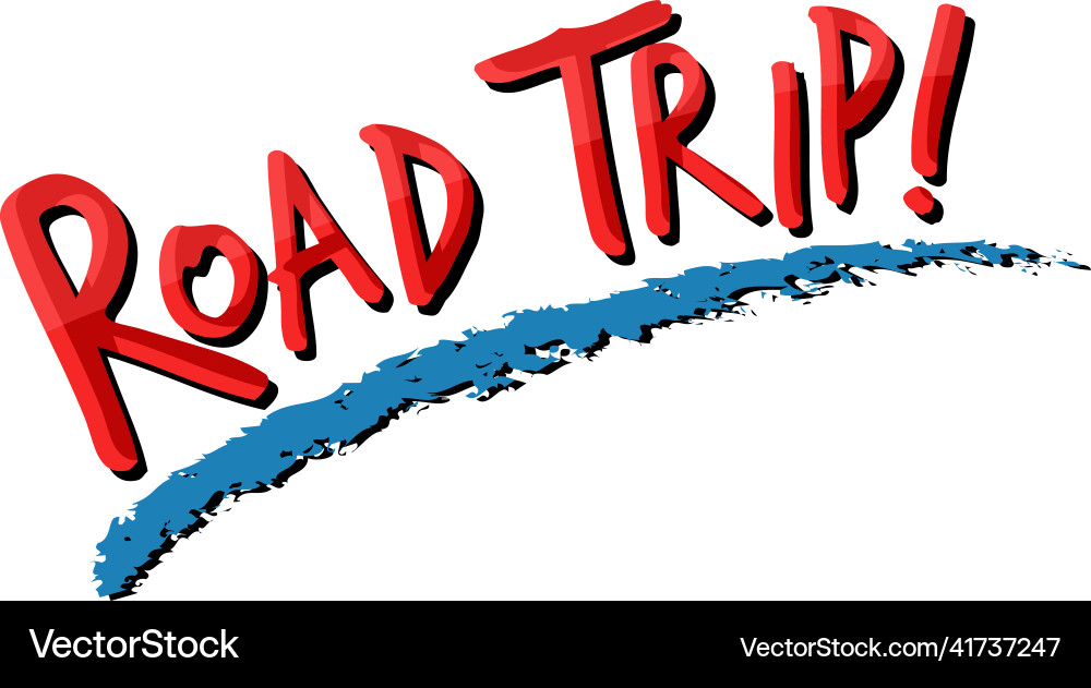 Road trip text icon on white background Royalty Free Vector