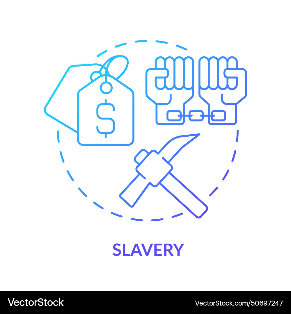 Slavery blue gradient concept icon Royalty Free Vector Image