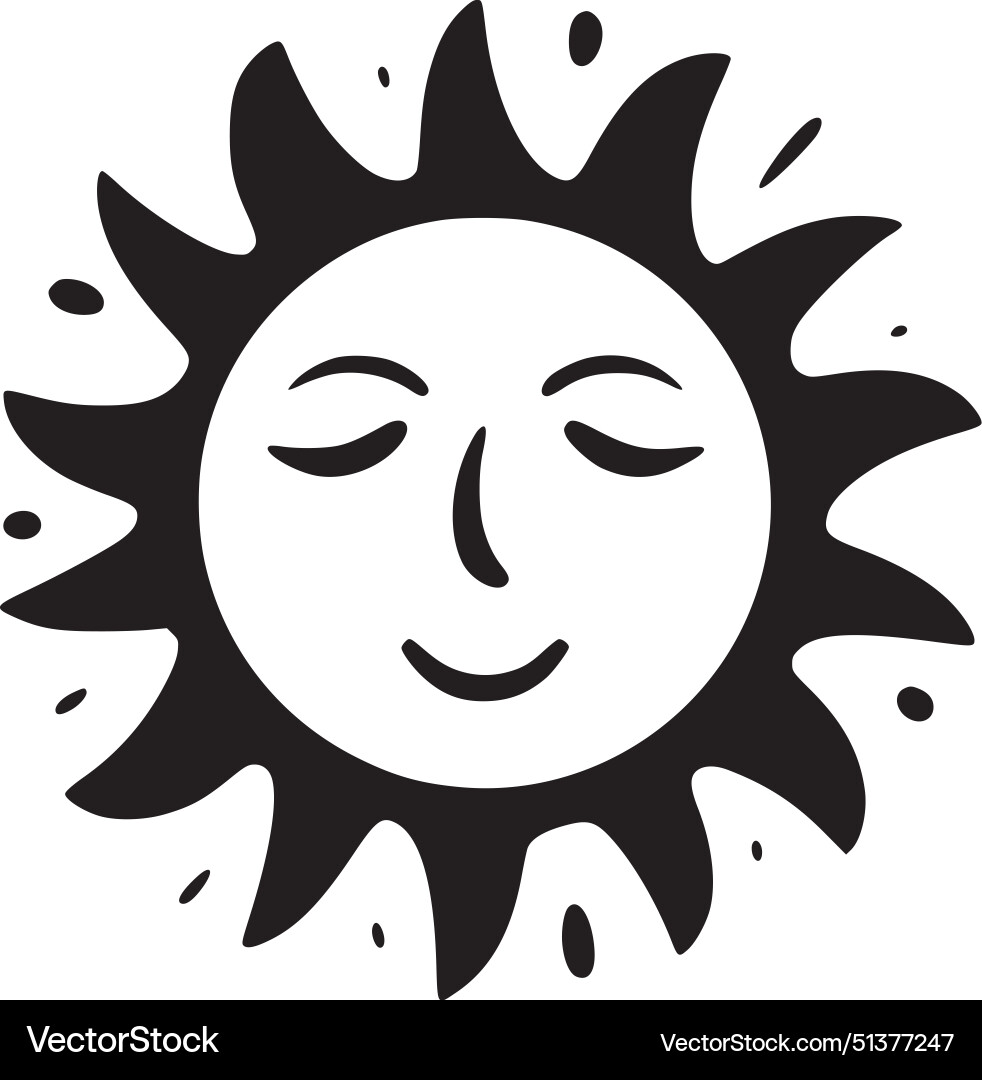 Sun - black and white isolated icon Royalty Free Vector