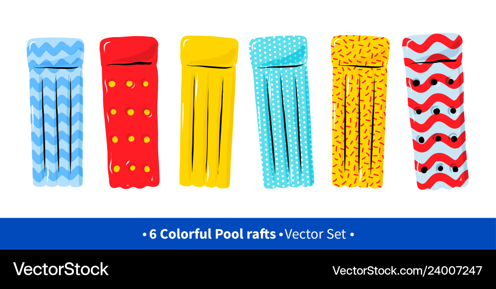 Top view collection of pool rafts Royalty Free Vector Image