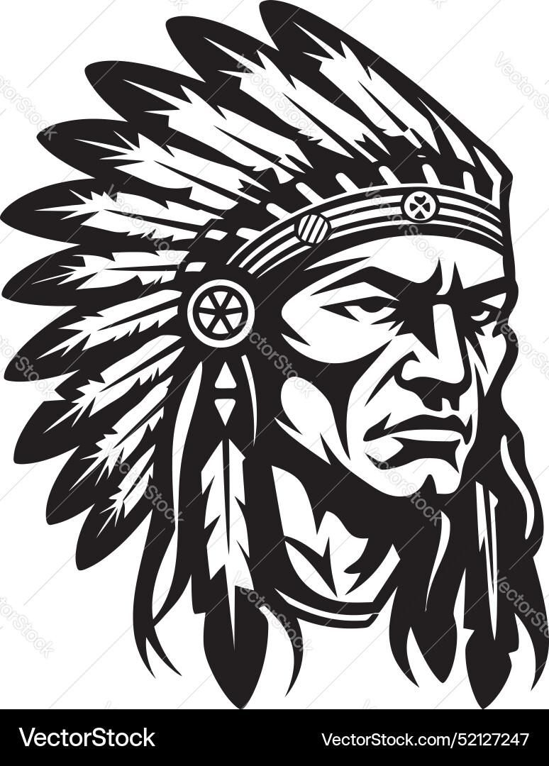 Tribal legacy apache logo face emblem brave Vector Image