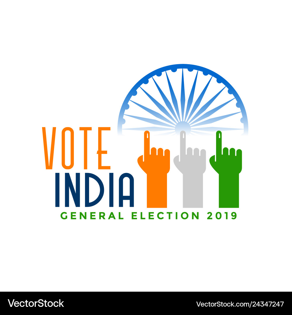 Vote india general election with finger hand Vector Image