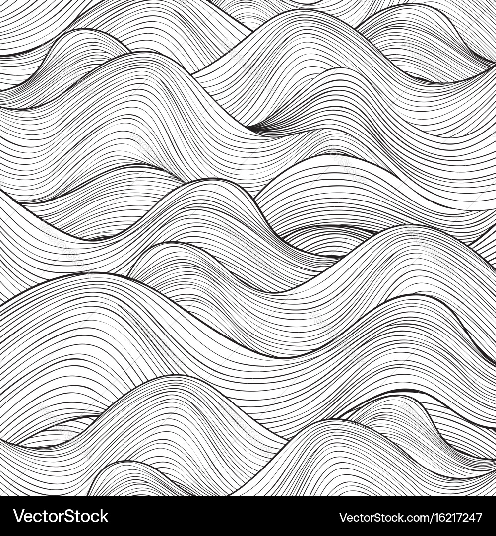 Wave line pattern sea water texture abstract Vector Image