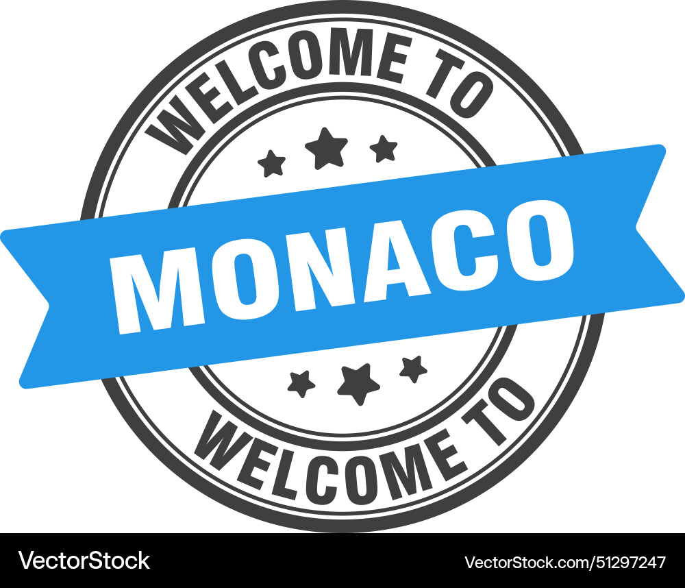 Welcome to monaco stamp round sign Royalty Free Vector Image