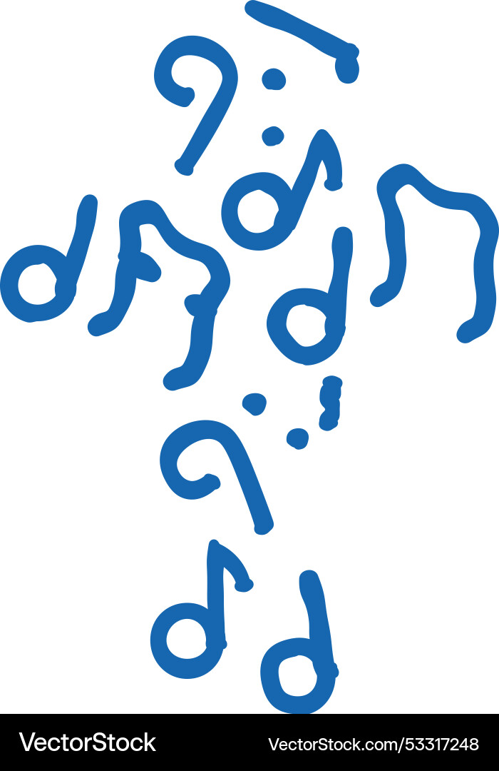 Christian music icon doodle Royalty Free Vector Image