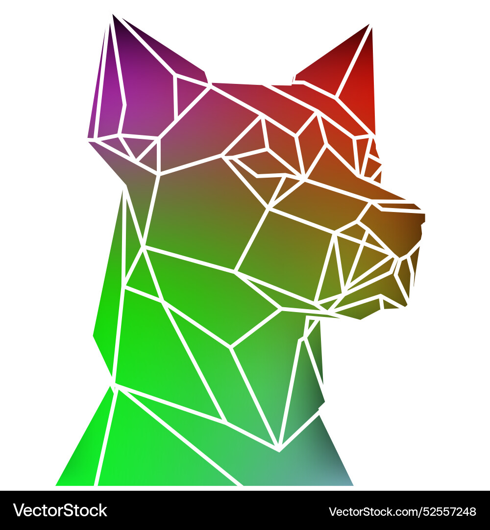 Colorful geometric dog head on a white background Vector Image