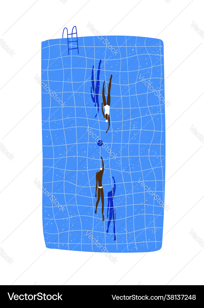 Funny cartoon swimming pool Royalty Free Vector Image