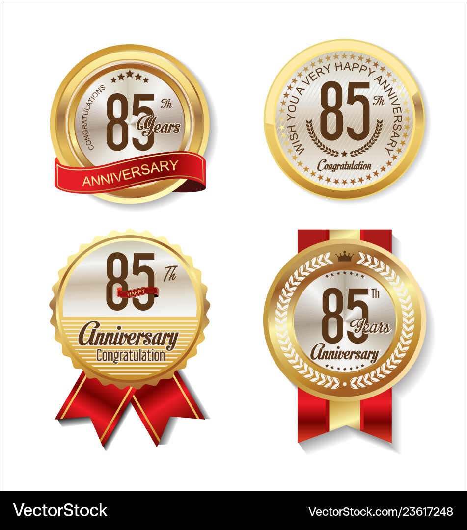 Golden Anniversary Celebration Badge Set Vector Image