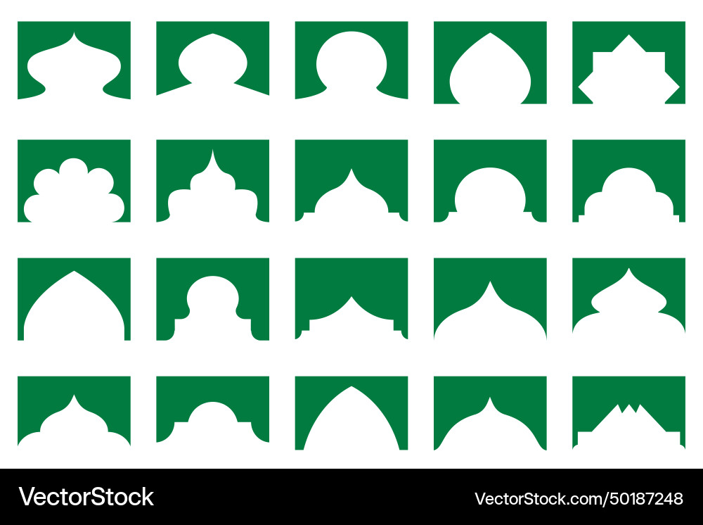 Green islamic border shape for website design Vector Image