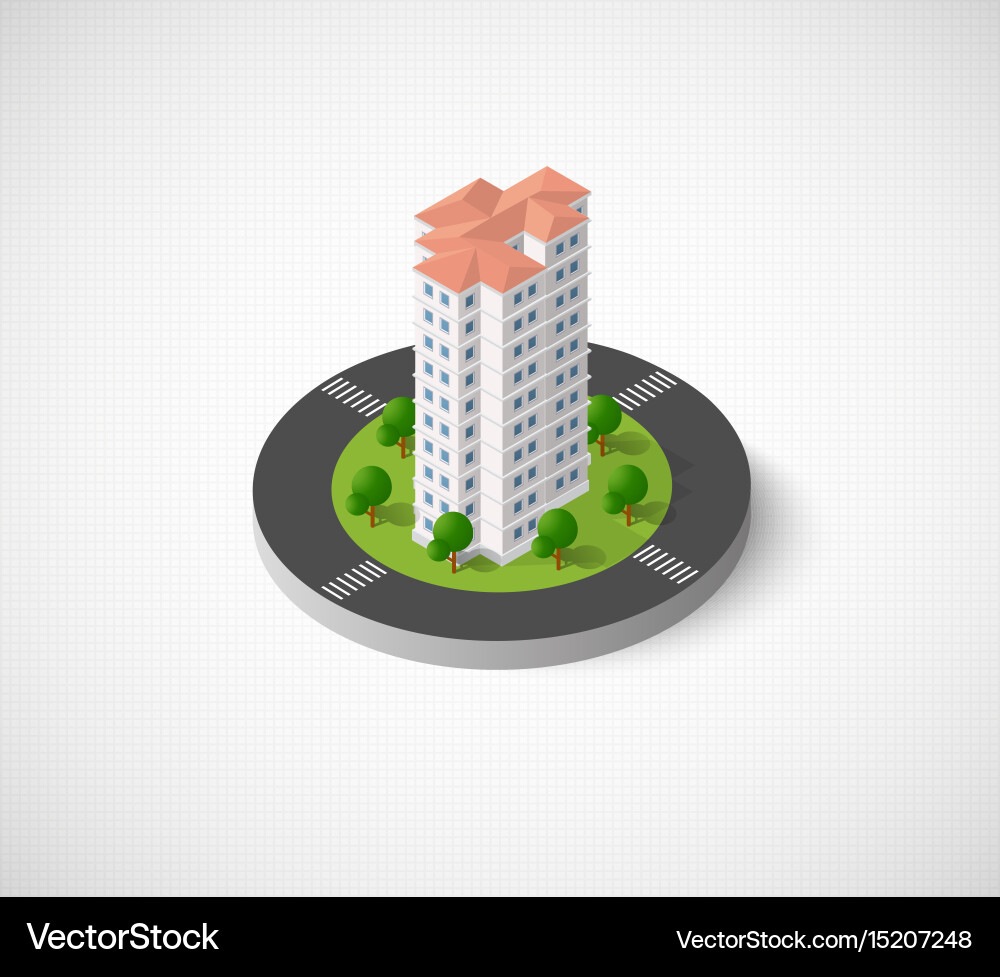 Icon dimensional building Royalty Free Vector Image