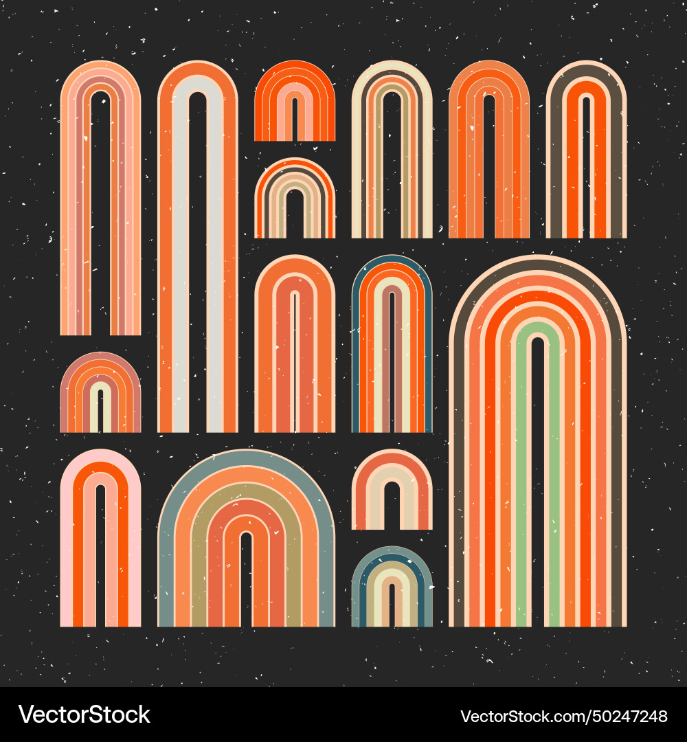 Mid century arch elements modern geometric shapes Vector Image