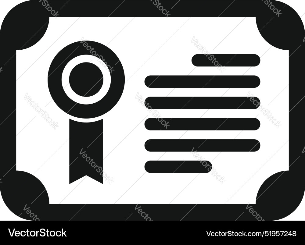 Official certificate with ribbon showing Vector Image