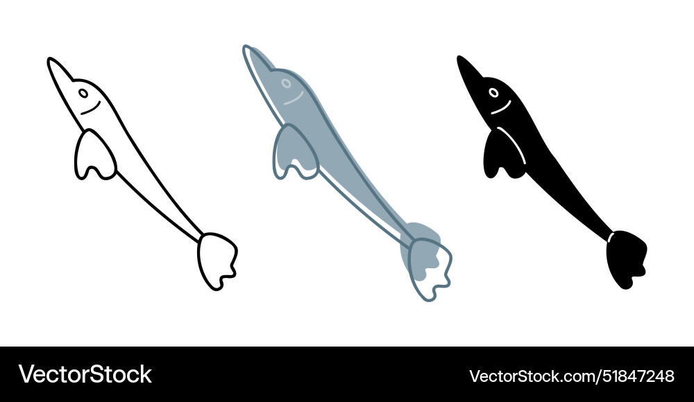 One fish in different colors doodle clip art Vector Image