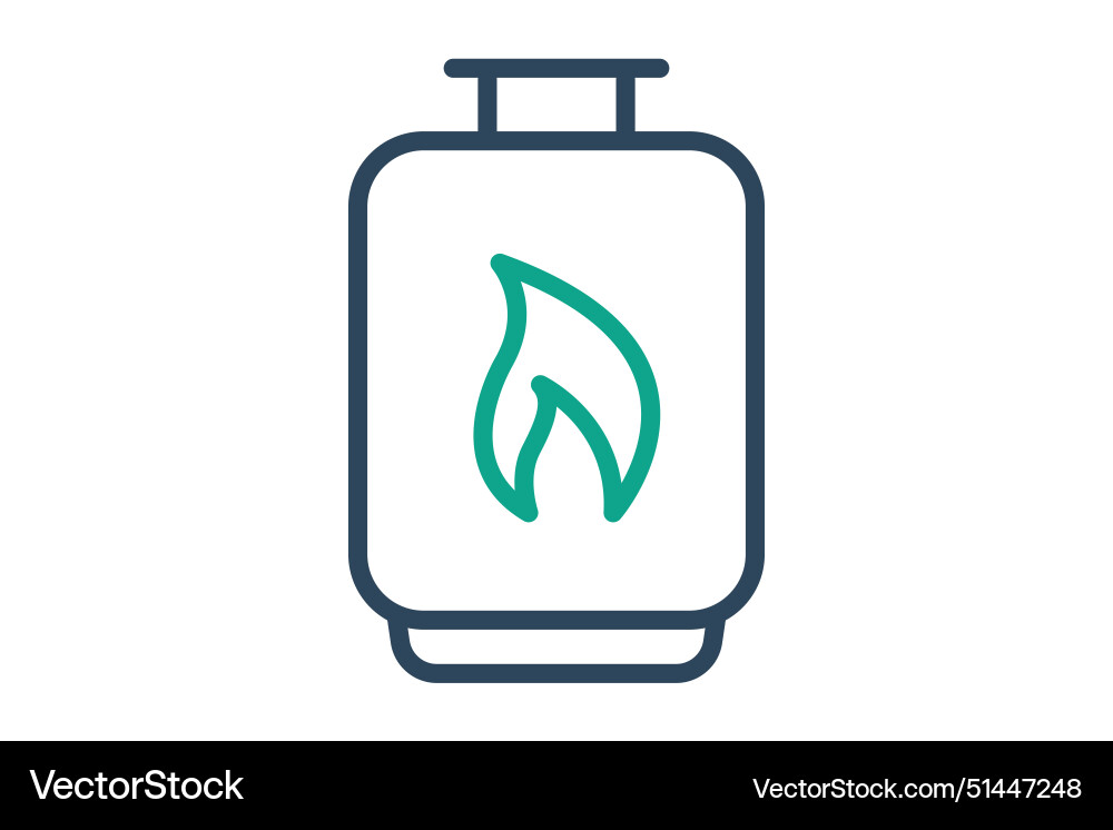 Propane icon gas cylinder with fire related Vector Image