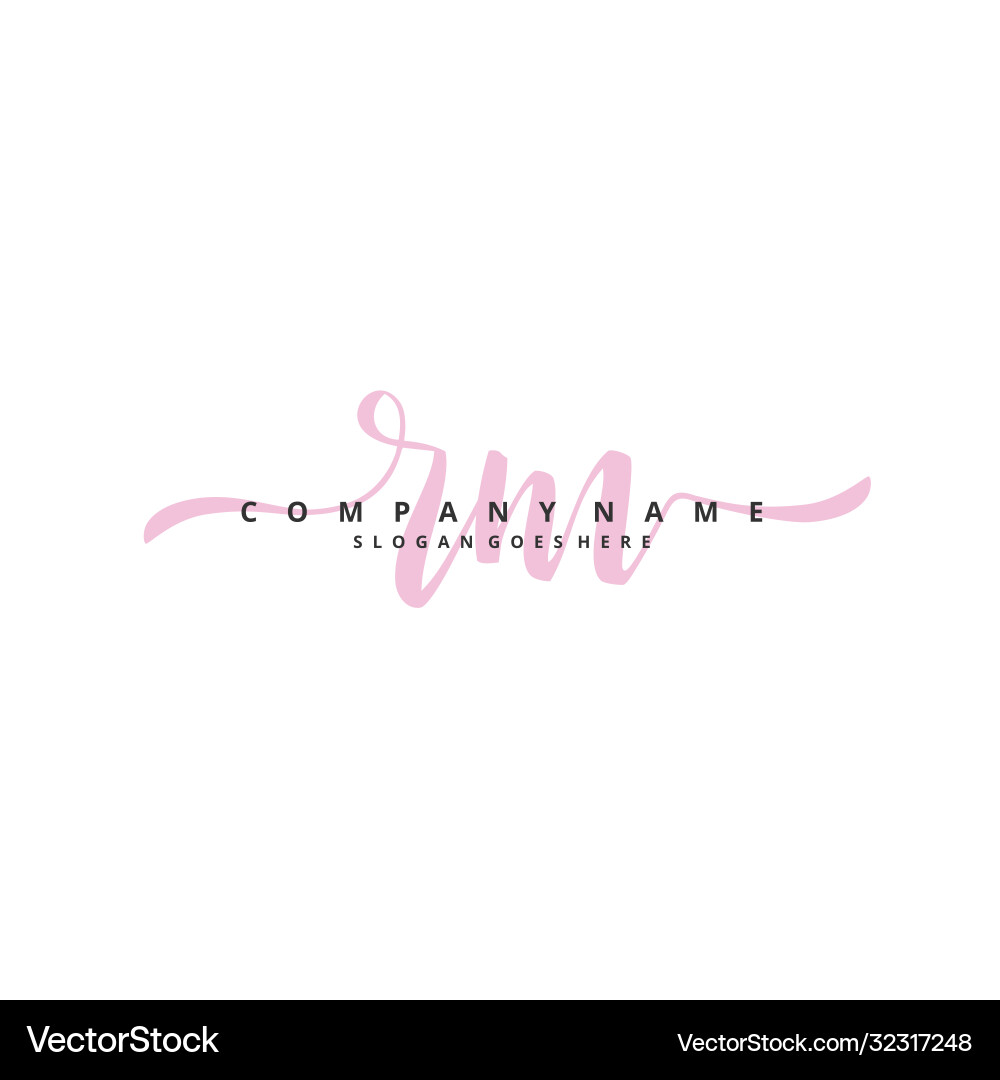 R m rm initial handwriting and signature logo Vector Image