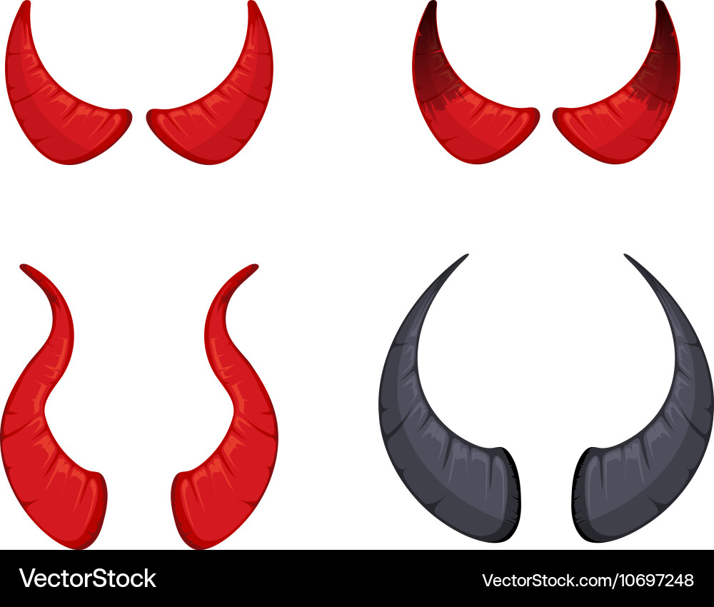Red devil horns Royalty Free Vector Image - VectorStock