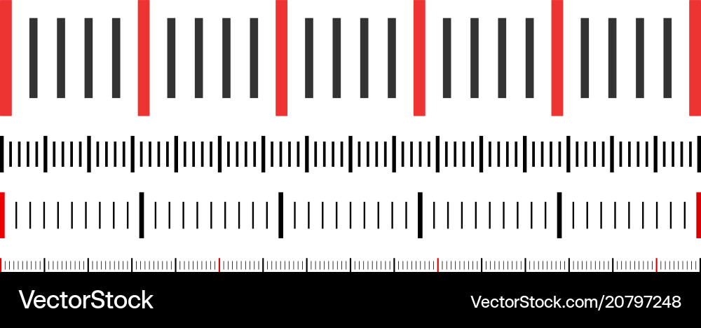 Set of Horizontal Rulers Royalty Free Vector Image