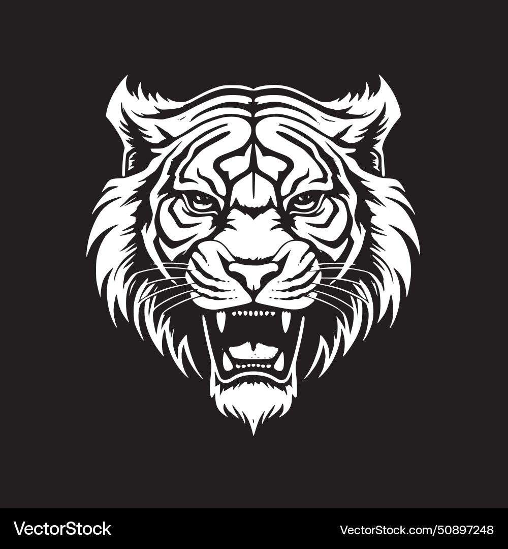 Tiger - minimalist and flat logo Royalty Free Vector Image