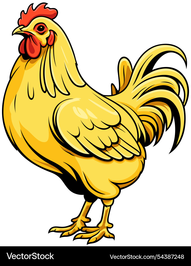 Yellow hen Royalty Free Vector Image - VectorStock