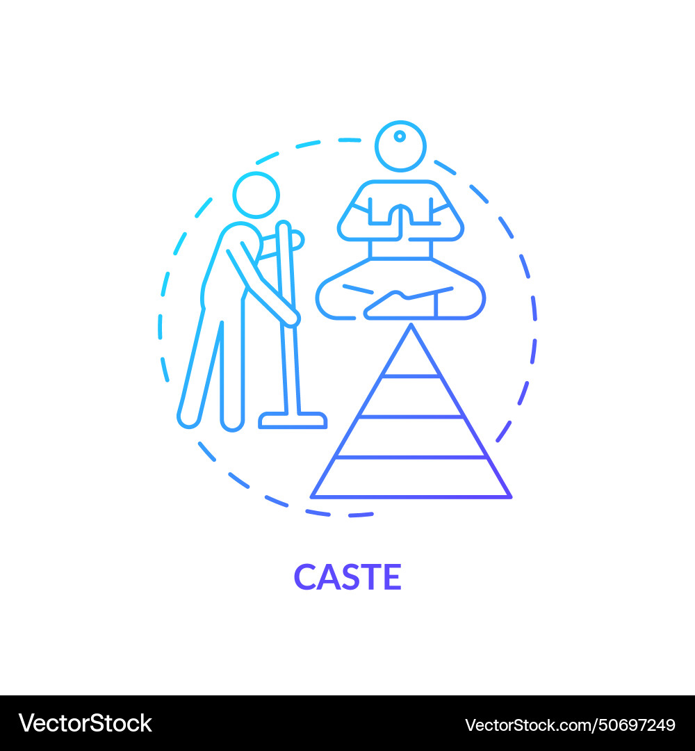 Caste system blue gradient concept icon Royalty Free Vector