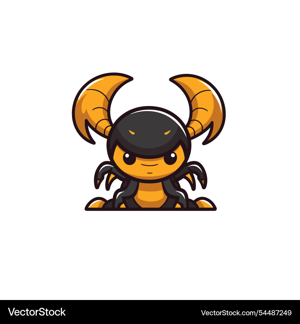 Cute cartoon scorpion character with bright Vector Image