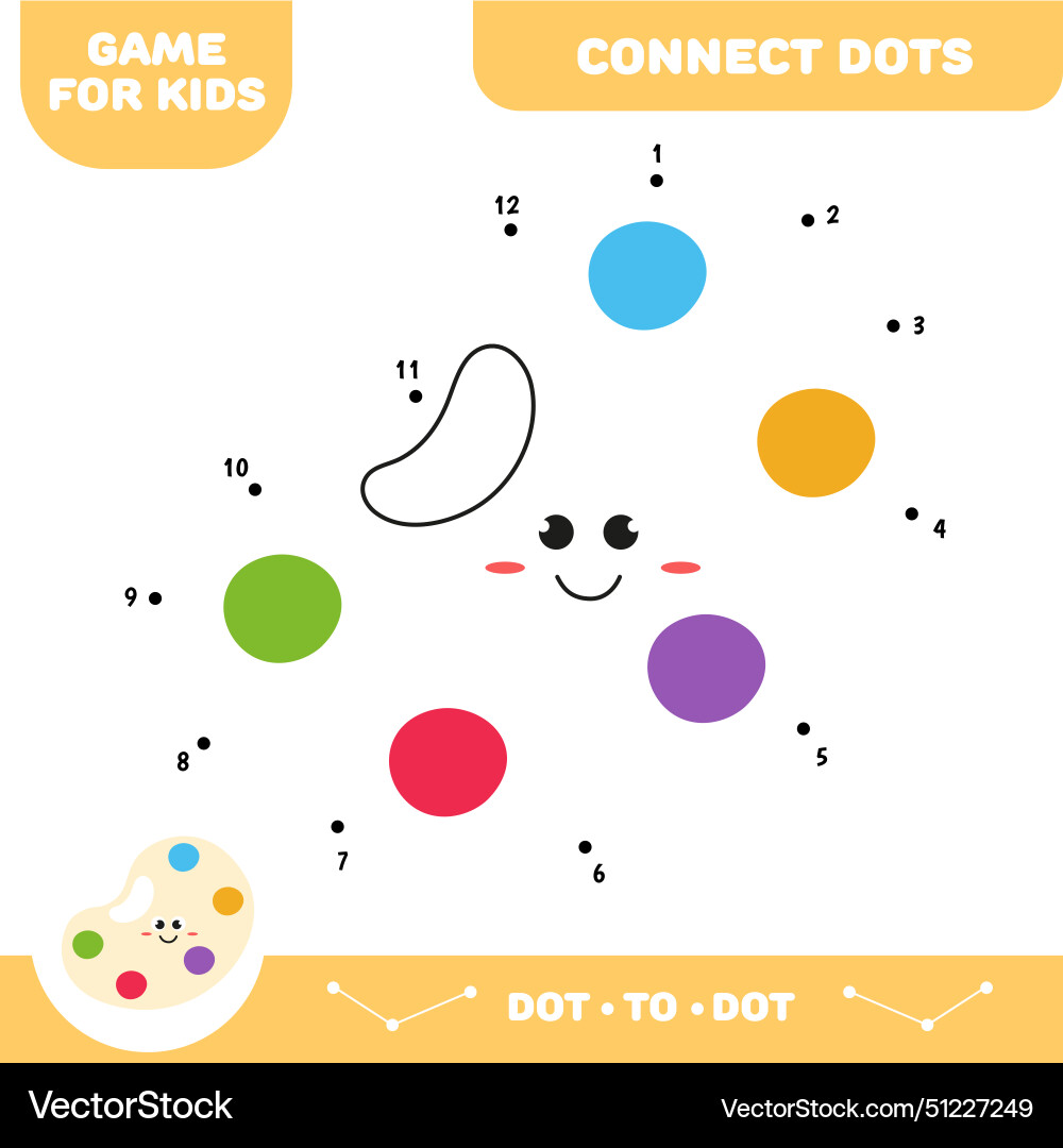 Dot to educational game for preschool kids Vector Image