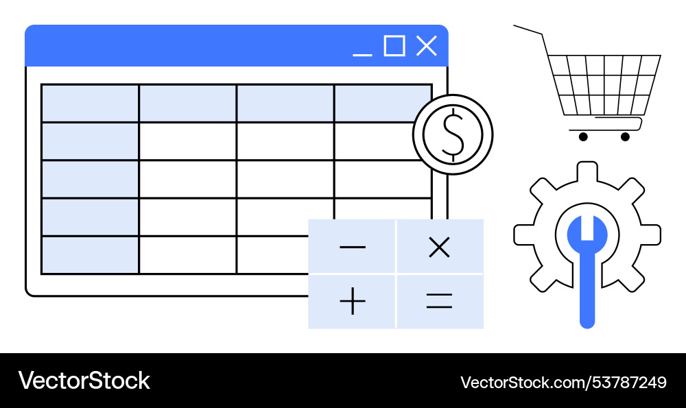 E-commerce and budget management software Vector Image