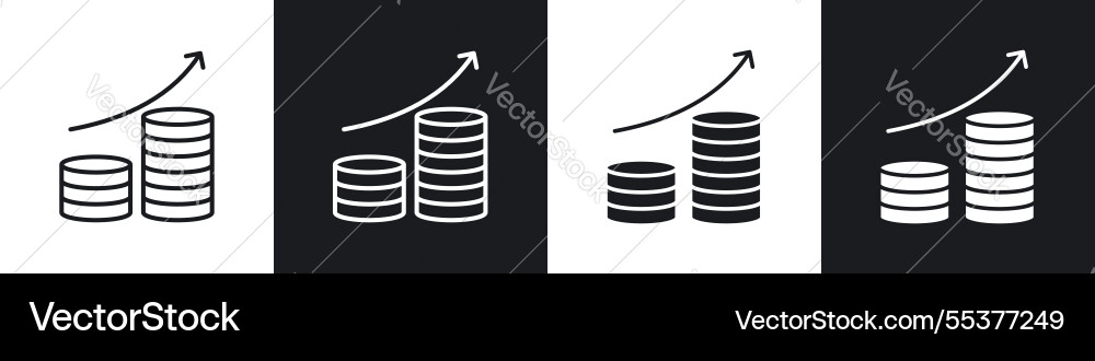 Earning icon set black and white colors graphic Vector Image