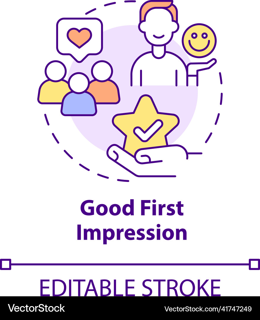 Good first impression concept icon Royalty Free Vector Image