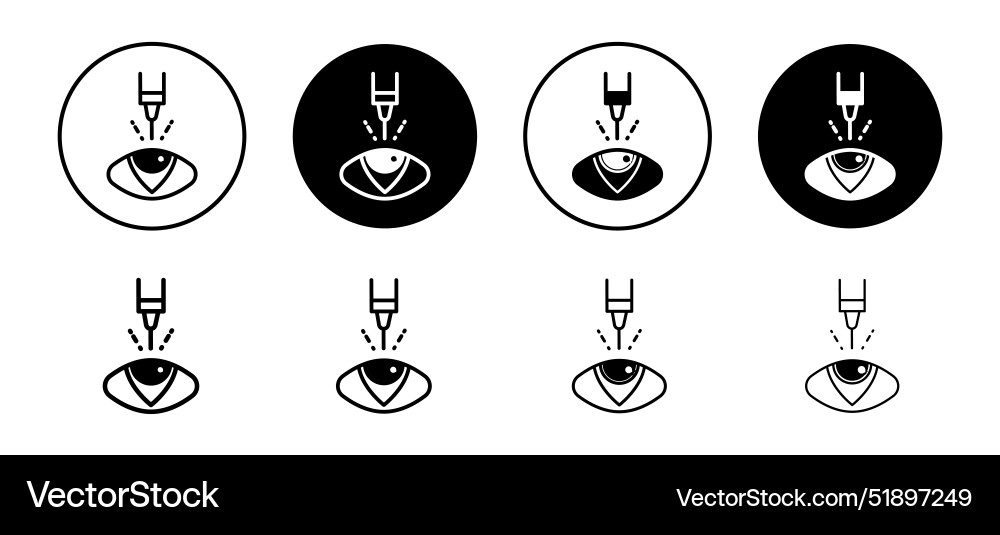 Lasik laser eye surgery icon smile Royalty Free Vector Image