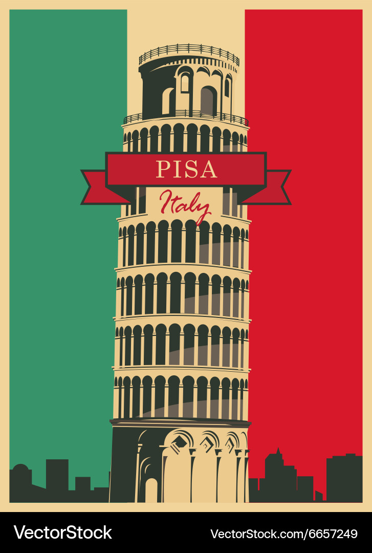 Pisa Tower Royalty Free Vector Image - VectorStock
