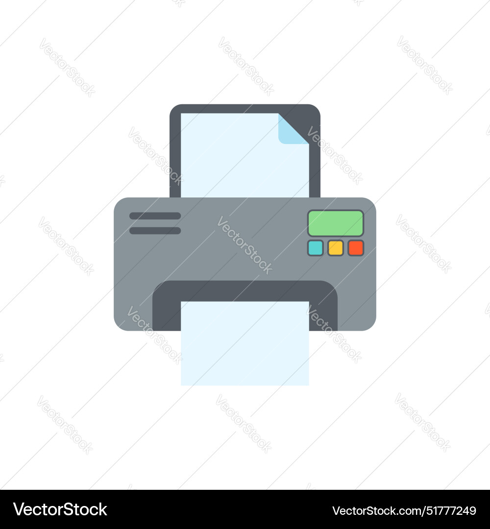 Printer icon in flat style office machine Vector Image