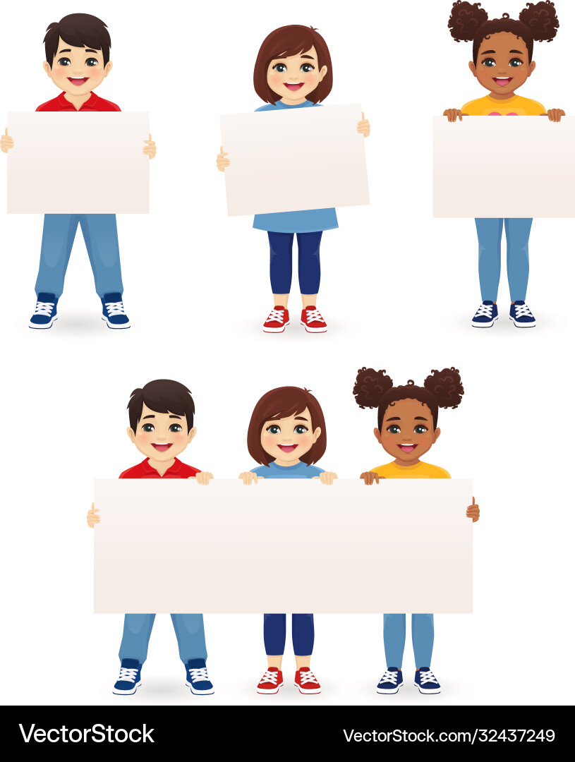 Smiling kids Royalty Free Vector Image - VectorStock