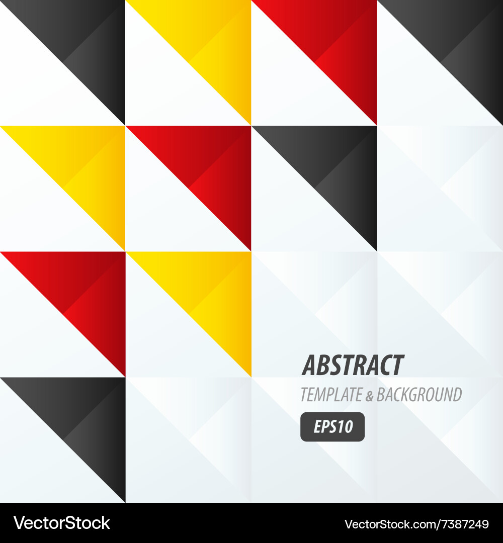 Triangle pattern design yellow black red Vector Image