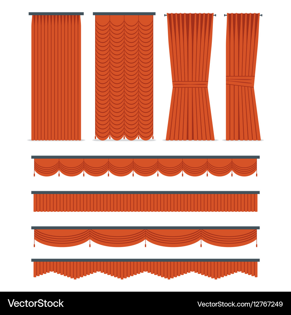 Velvet curtains Royalty Free Vector Image - VectorStock