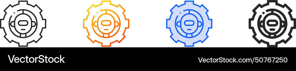 Assembly iconthin linear gradient blue stroke Vector Image