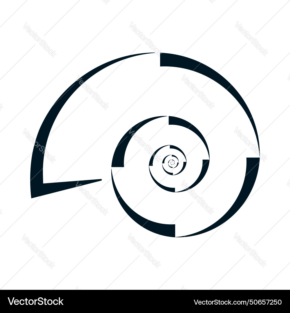Geometric nautilus seashell logo isolated flat Vector Image