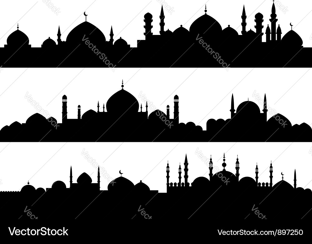Muslim cityscapes Royalty Free Vector Image - VectorStock