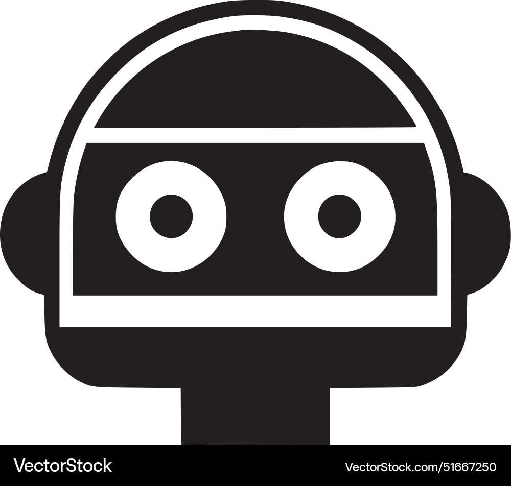 Robot - black and white isolated icon Royalty Free Vector
