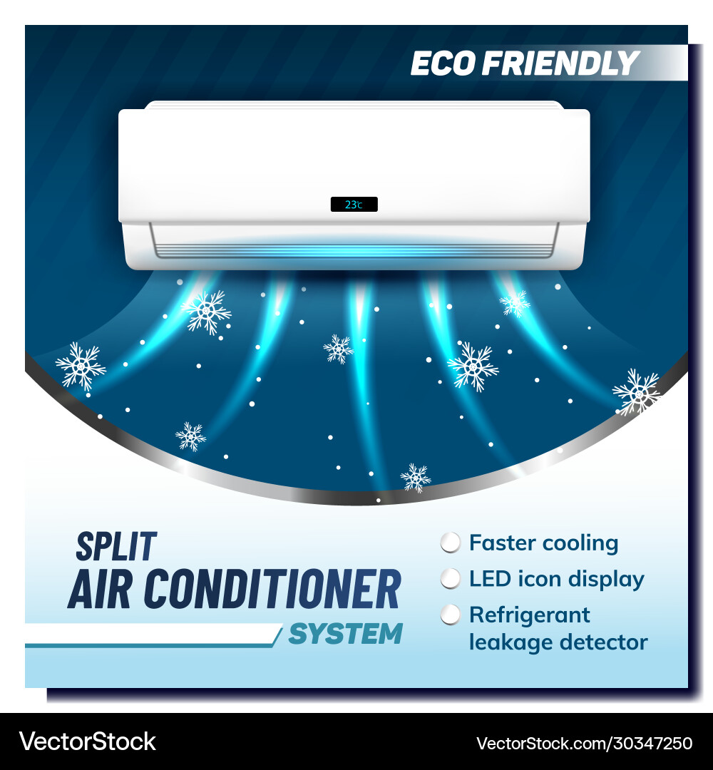 Split air conditioner system promo banner Vector Image