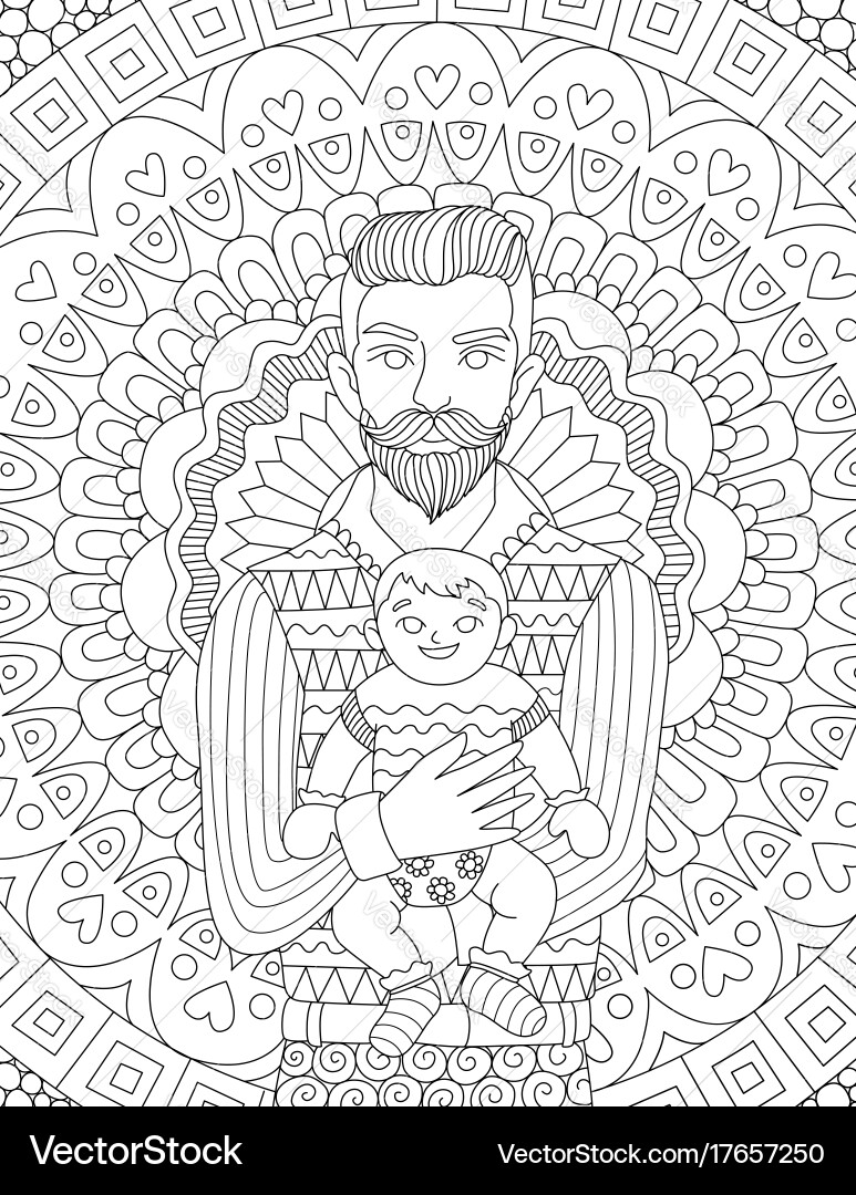 Stylish Dad Portrait Royalty Free Vector Image