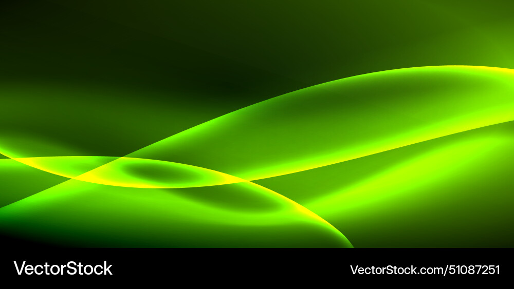 A green and yellow wave on a black background Vector Image