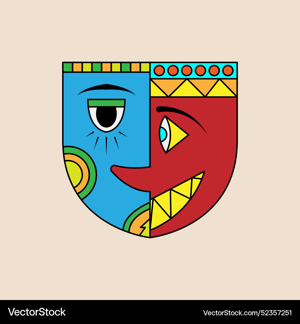 Asymmetrical face mask Royalty Free Vector Image