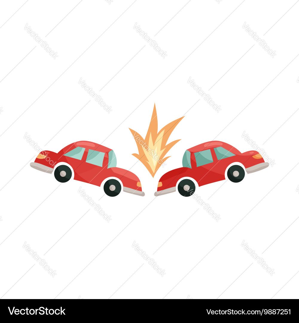 Car accident icon cartoon style Royalty Free Vector Image
