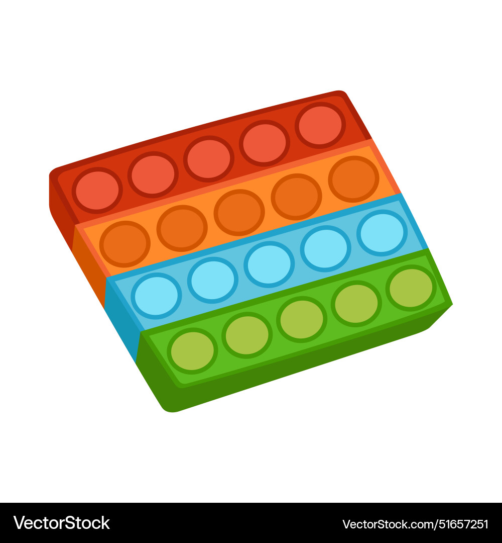 Cartoon square antistress toy pop Royalty Free Vector Image